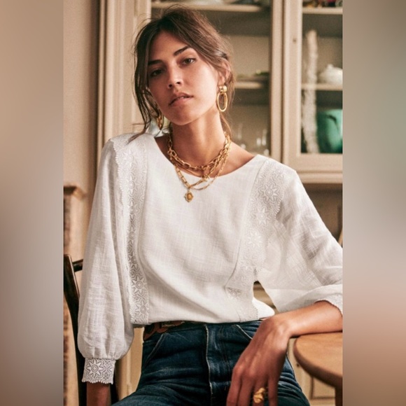 Sezane | Tops | Sezane Cleo White Cotton Blouse Size36 Us4 | Poshmark